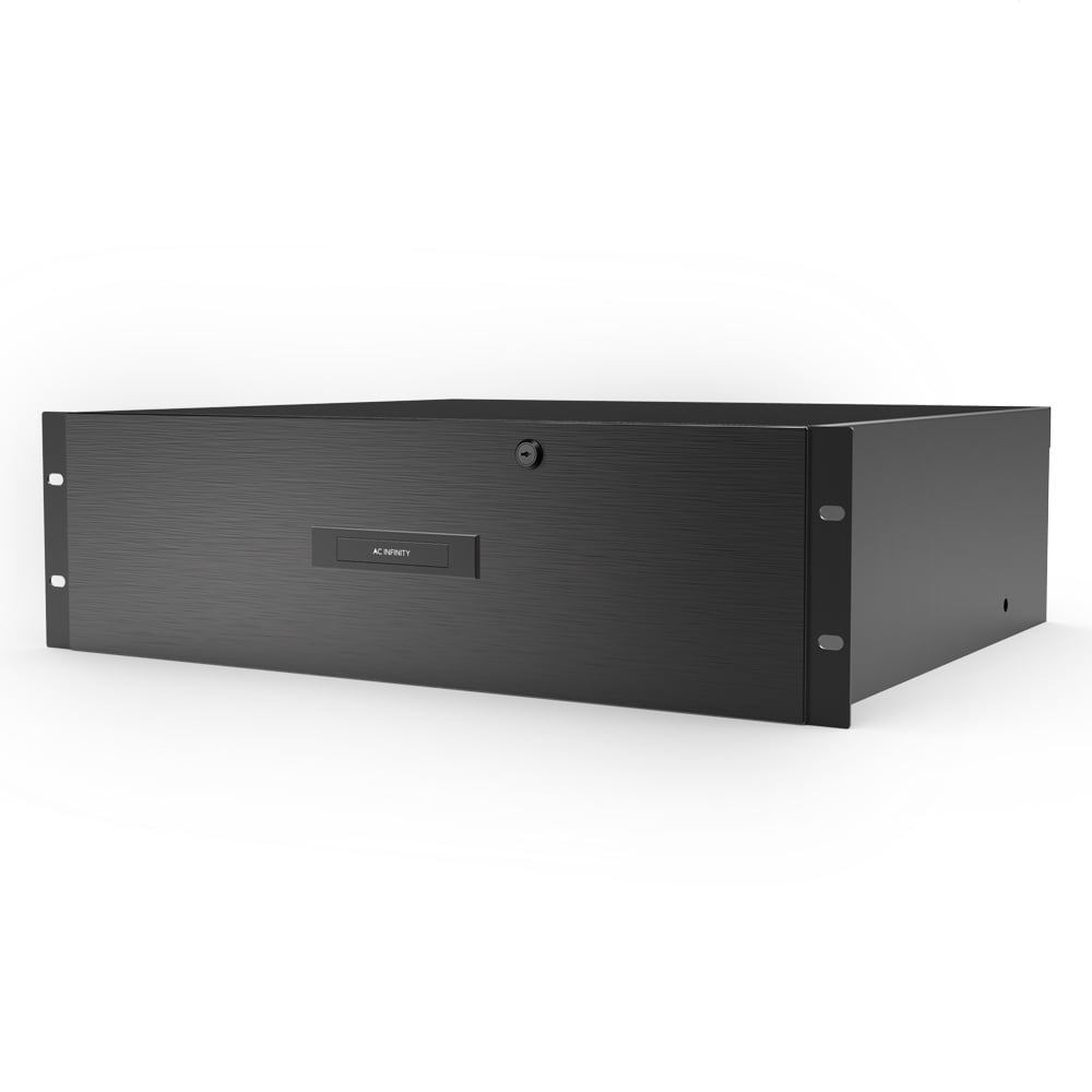 AC Infinity Rack Mount Drawer 3U with Aluminum Faceplate, with Lock and ...