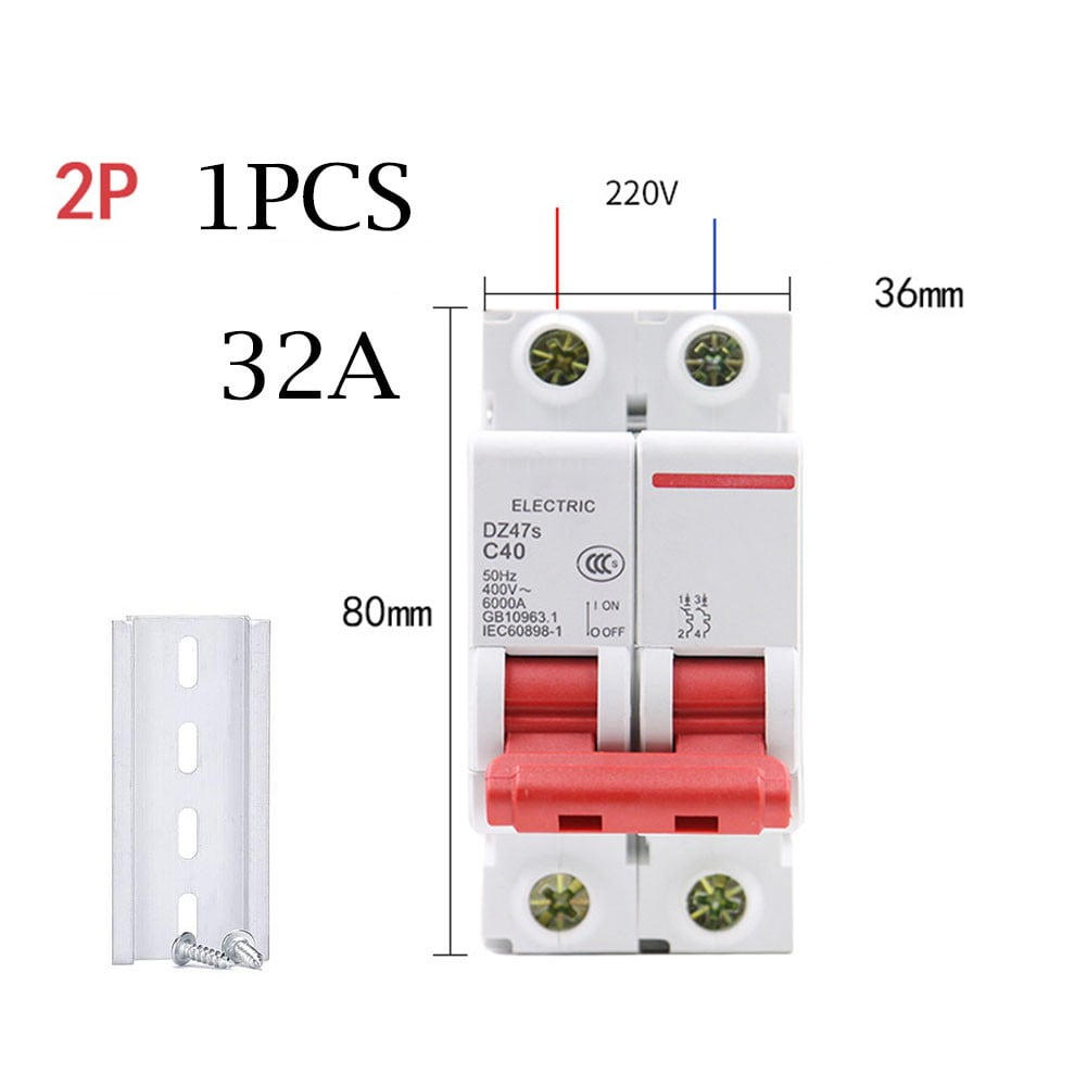 AC Miniature Circuit Breaker 2P DIN Rail Mount Circuit Breaker AC ...