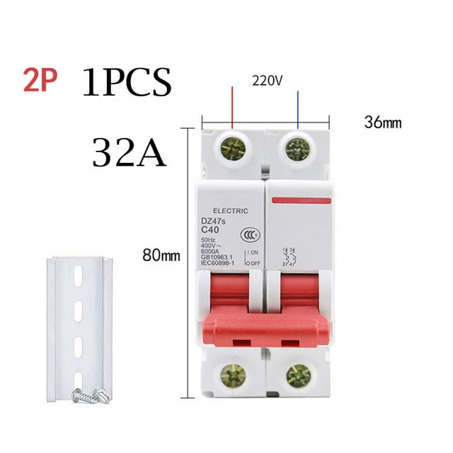AC Miniature Circuit Breaker 2P DIN Rail Mount Circuit Breaker AC ...