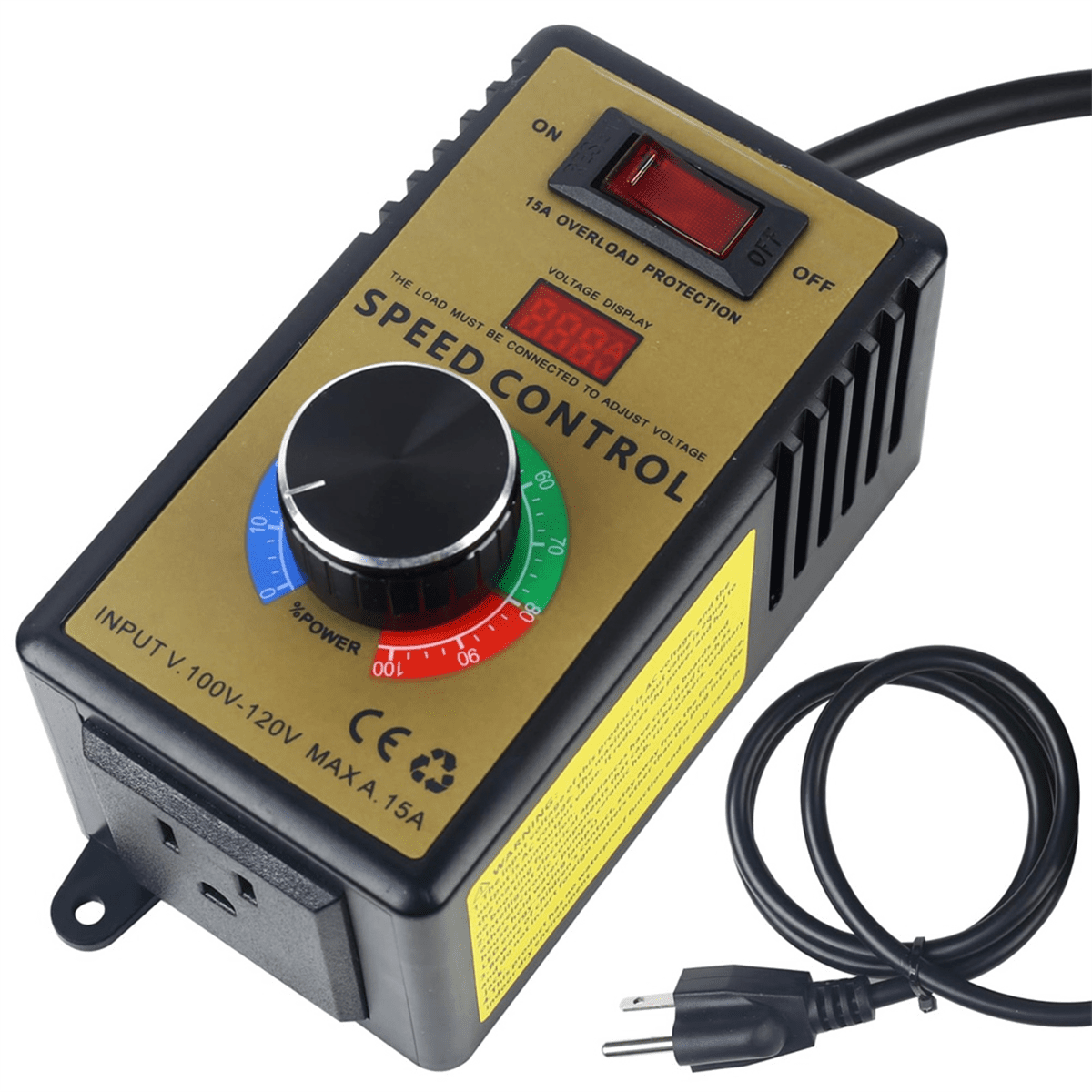 AC Motor Speed Controller - Adjustable 100V-120V & 15A Max, Electric ...