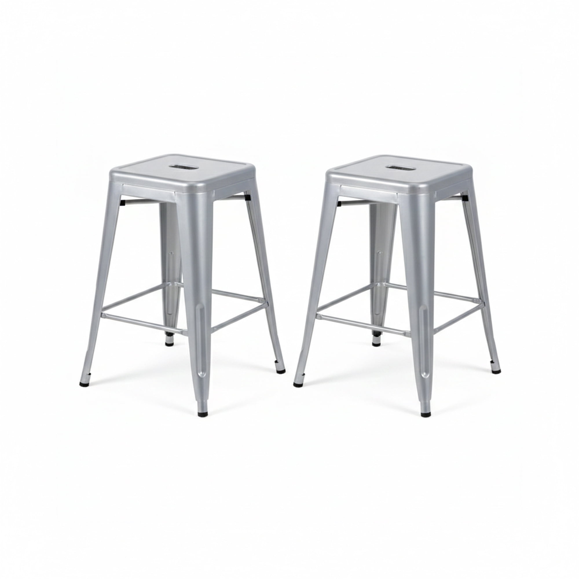 AC Pacific 24-Inch Industrial Metal Counter Stools, Stackable Indoor ...