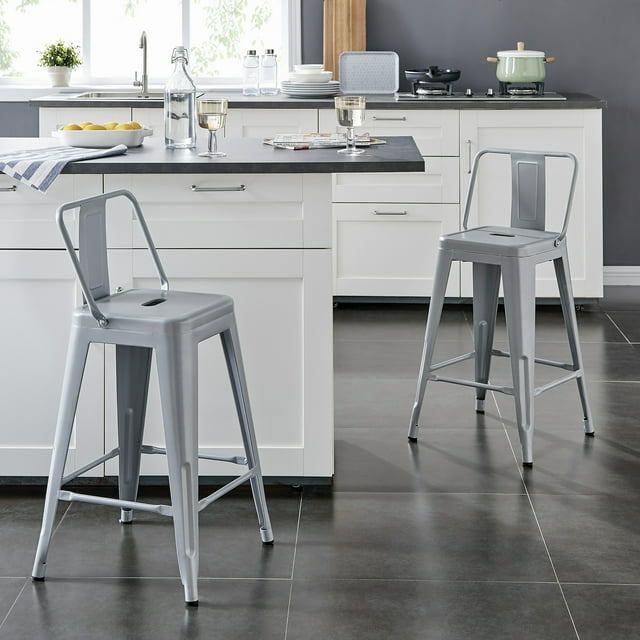 Free Shipping! AC Pacific 24" Industrial Metal Bar Stool With Back ...