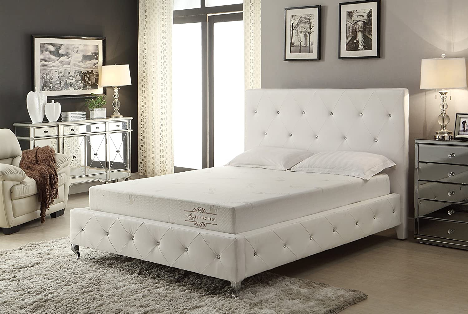 AC Pacific ALOE Infused Memory Foam Mattress in a Box, Roll-Compressed ...