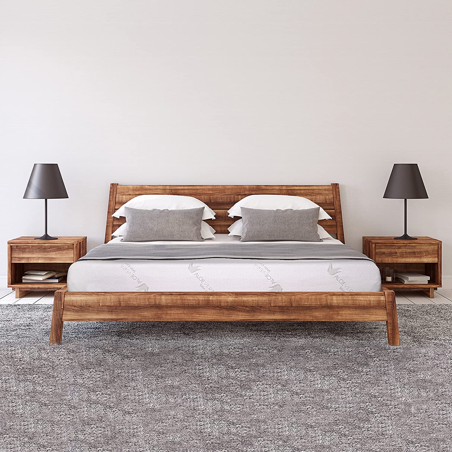 AC Pacific ALOE Infused Memory Foam Mattress in a Box, Roll-Compressed ...