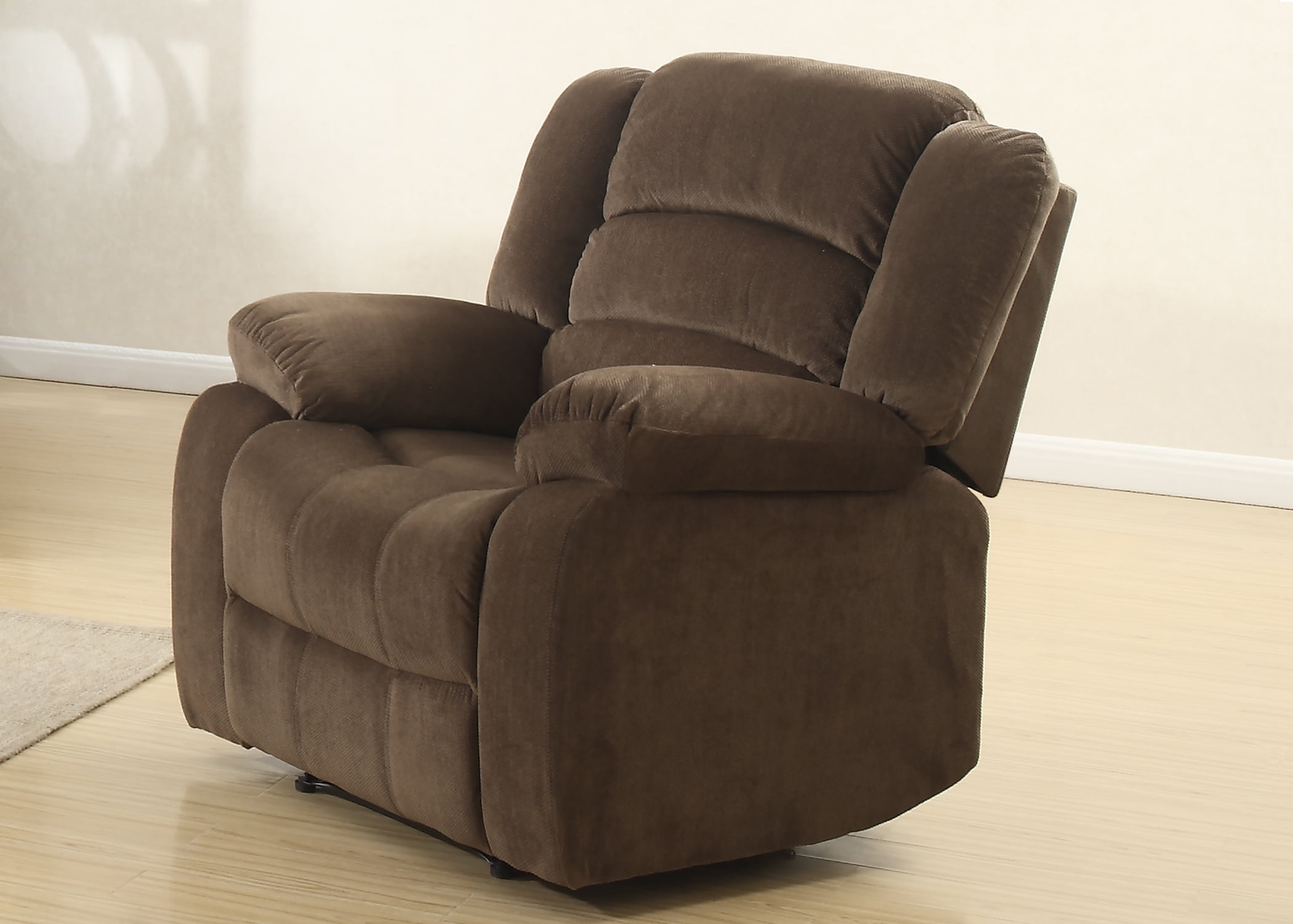 AC Pacific Bill Brown Polyester Contemporary Living Room Recliner Chair ...