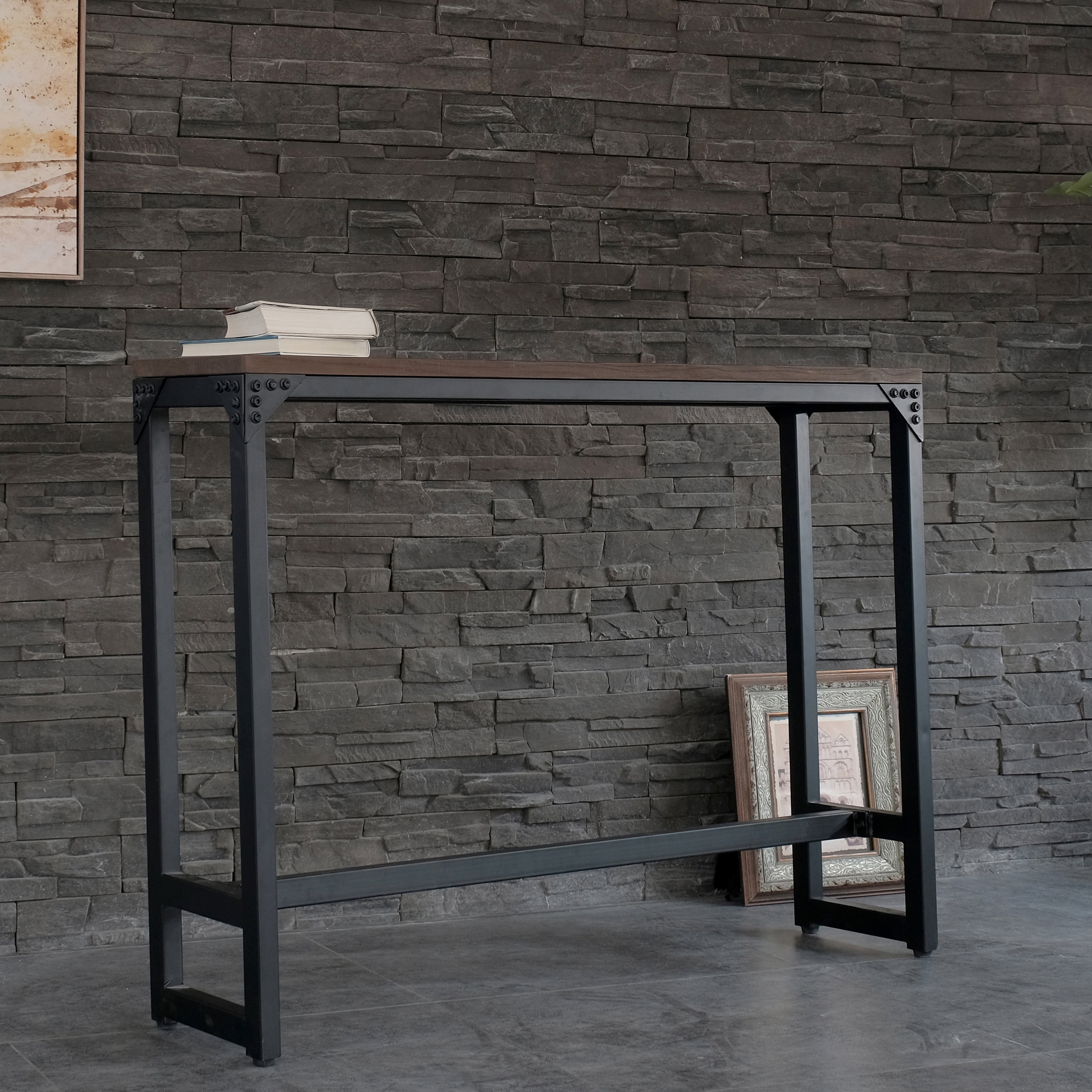 AC Pacific Logan Wood and Metal Console Table - Style - Walmart.com