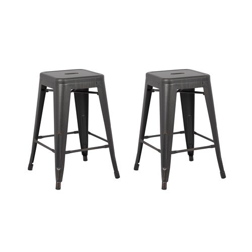 AC Pacific Modern Backless Light Weight Industrial Metal Barstool 4 Leg ...