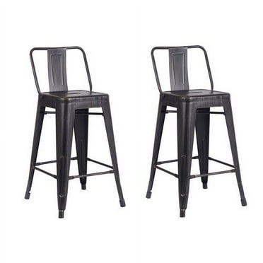 AC Pacific Modern Backless Light Weight Industrial Metal Barstool 4 Leg ...