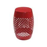AC Pacific Powder Coated Iron Outdoor Red Side Table - Walmart.com