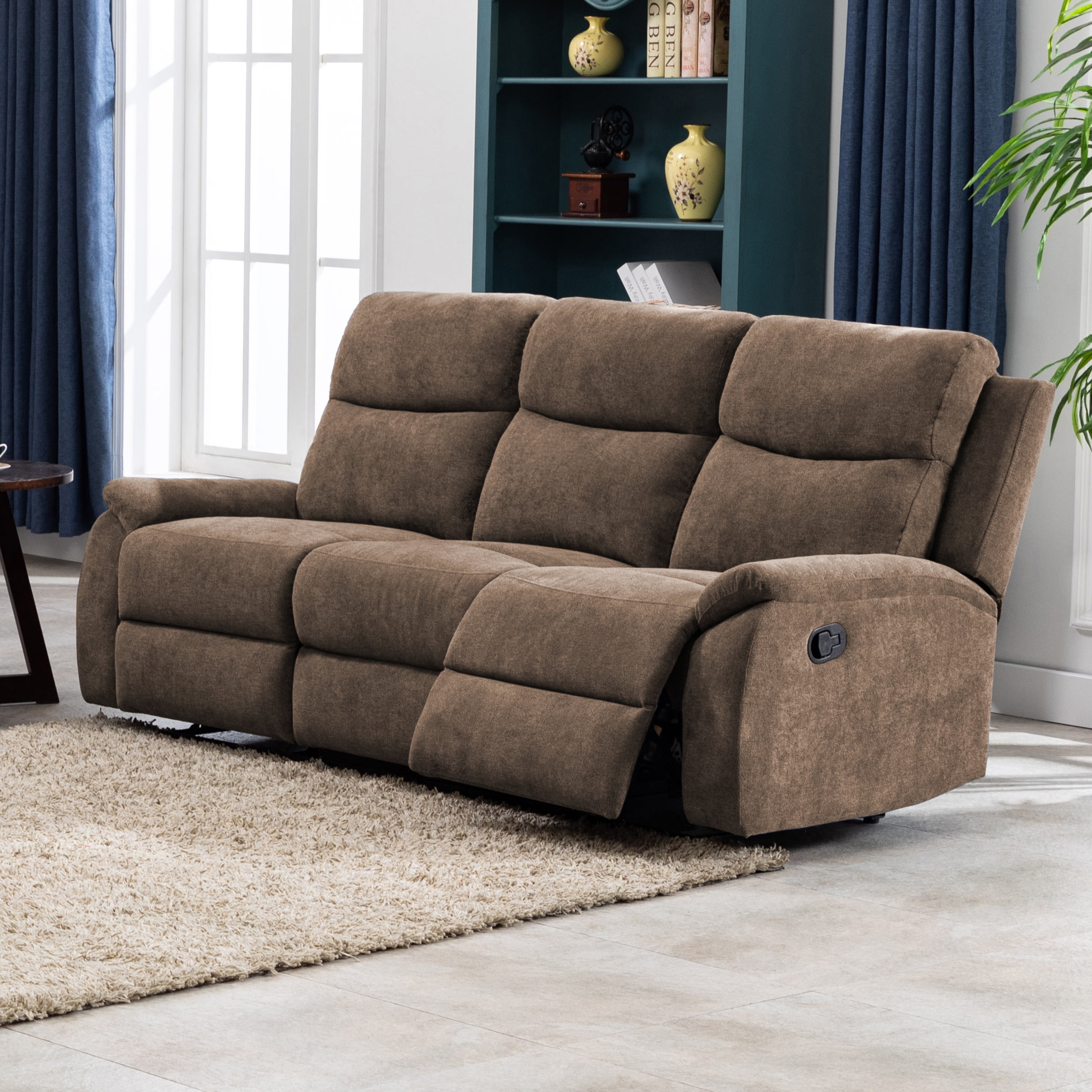 Free Shipping! AC Pacific Ronald Modern Reclining Sofa Brown Faux ...