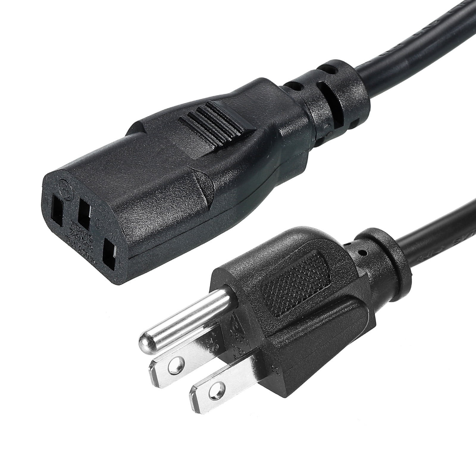 AC Power Cord 3 Prong 3ft 18 AWG Plug AC Cable NEMA 5-15P to C13 Female ...