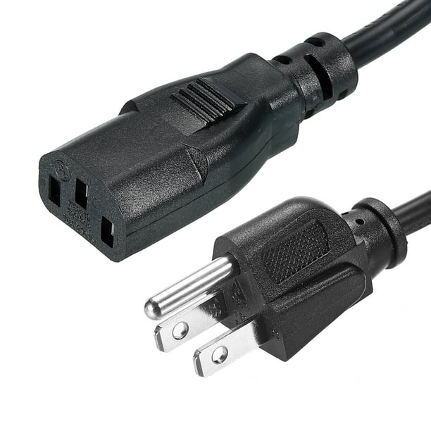 AC Power Cord 3 Prong 5ft 18 AWG Plug AC Cable NEMA 5-15P to C13 Female 1Pack - Walmart Business ...