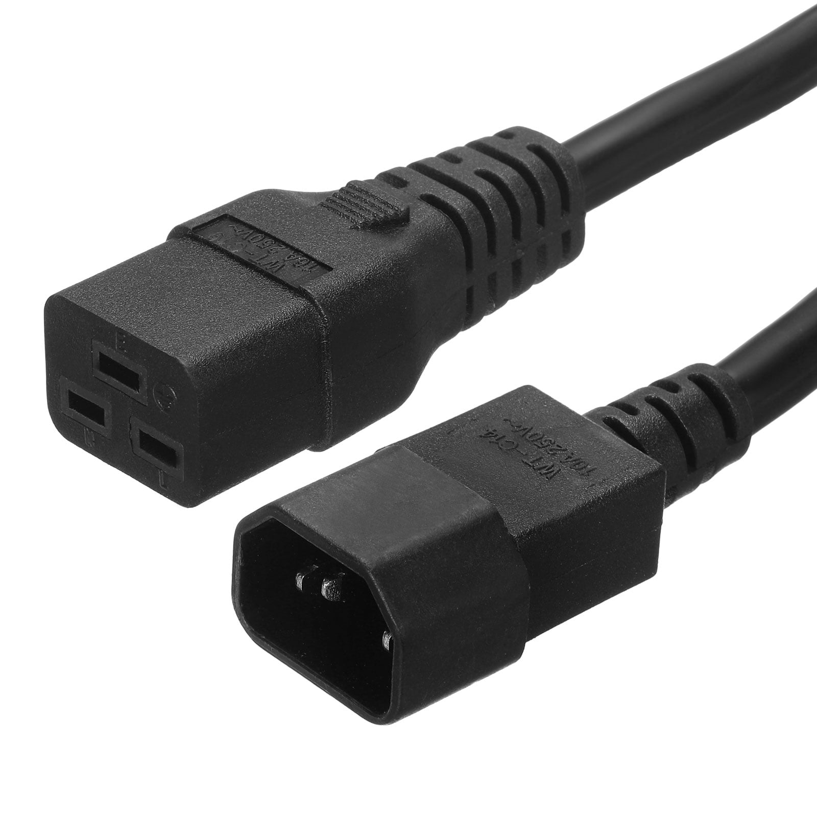AC Power Cord 3 Prong C14 Male to C19 Female 2.5mm2 10m 32.8Ft 250V 10A 16A PDU Extension Cable ...
