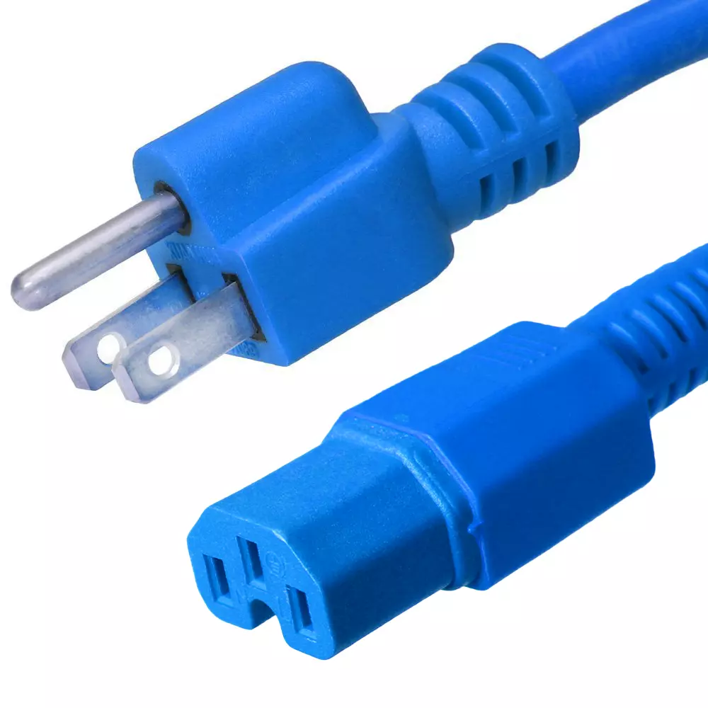 AC Power Cord 5-15P to C15 - 15A/125V, 14/3 AWG - Walmart.com