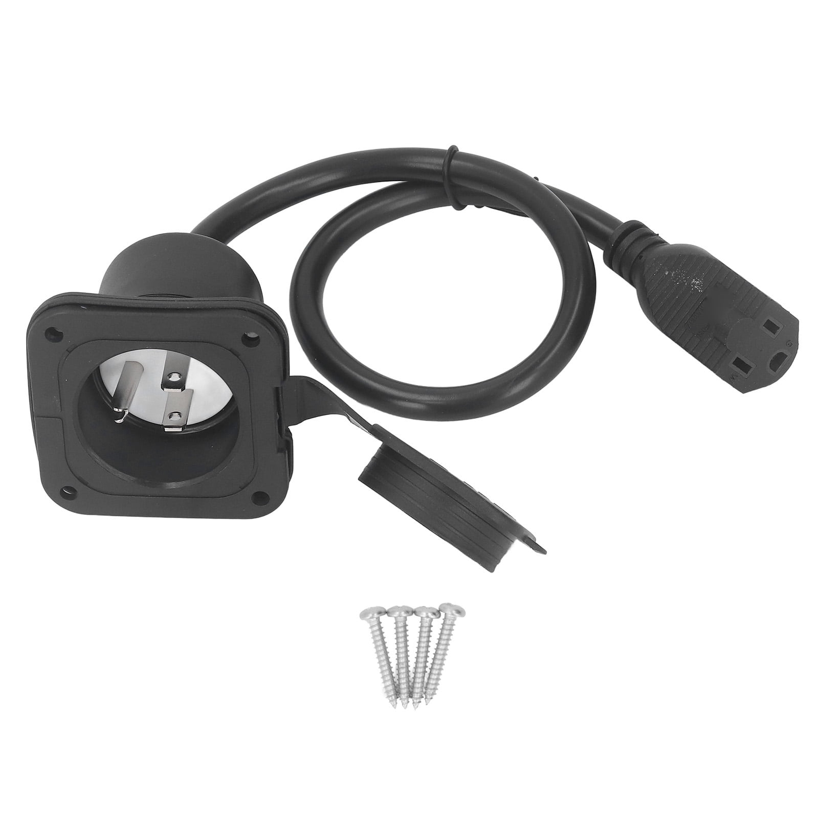 AC Power Inlet Plug 2 Pole 3 Wire NEMA 5?15 RV Flange Inlet 15A AC Port ...