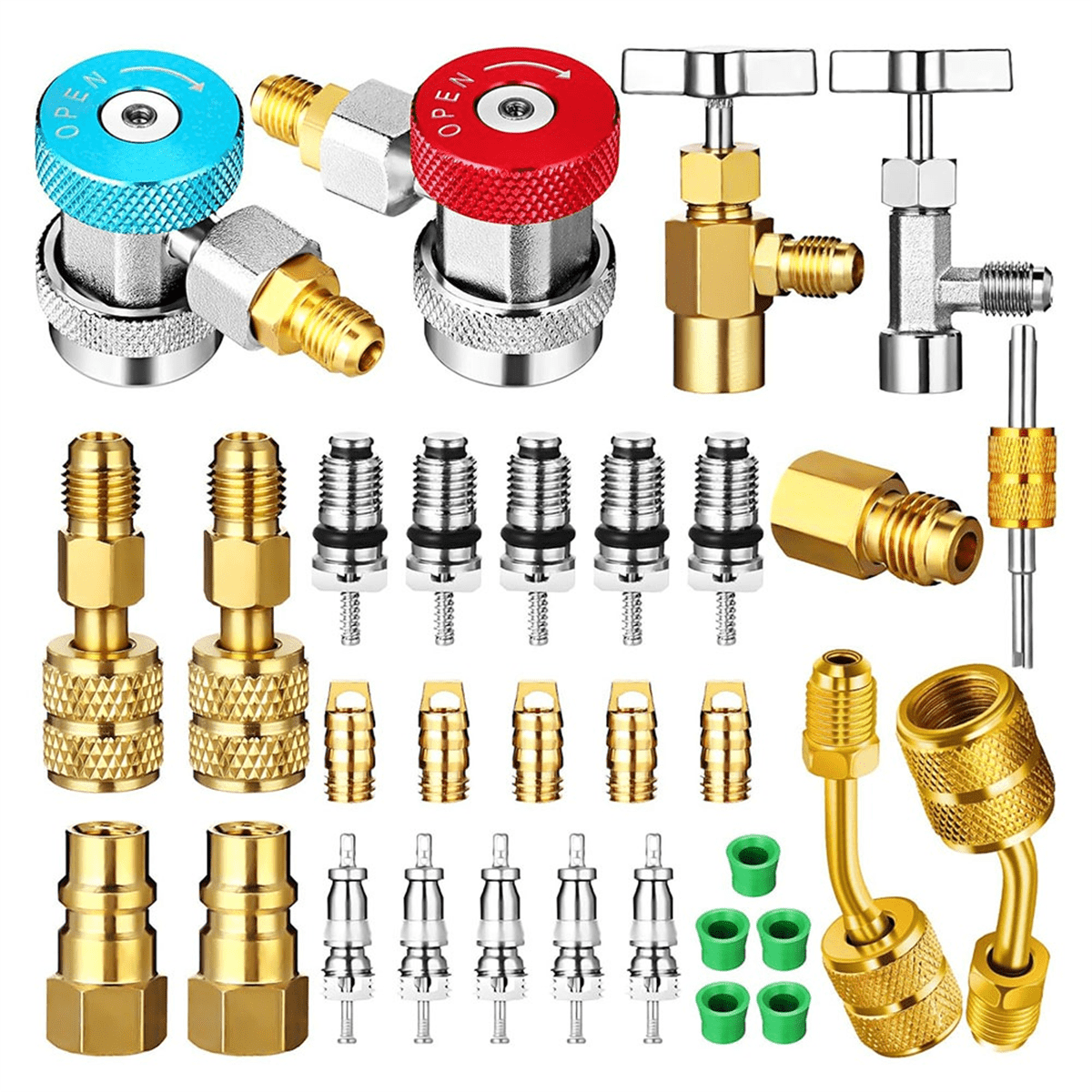 AC R134A Adapter Quick Coupler Kit, R134a Tank Tap Valve R134a to R22 ...