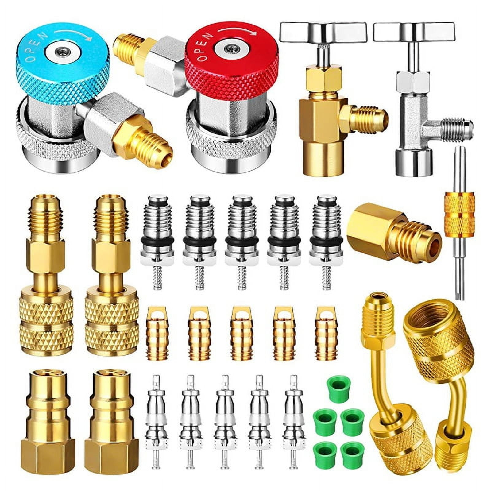 AC R134A Adapter Quick Coupler Kit, R134a Tank Tap Valve to R22/410a ...