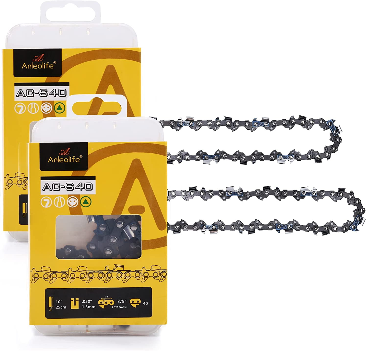 AC-S40 Chainsaw Chain for 10" Bar 3/8" LP Pitch .050" Gauge, 40 Drive ...