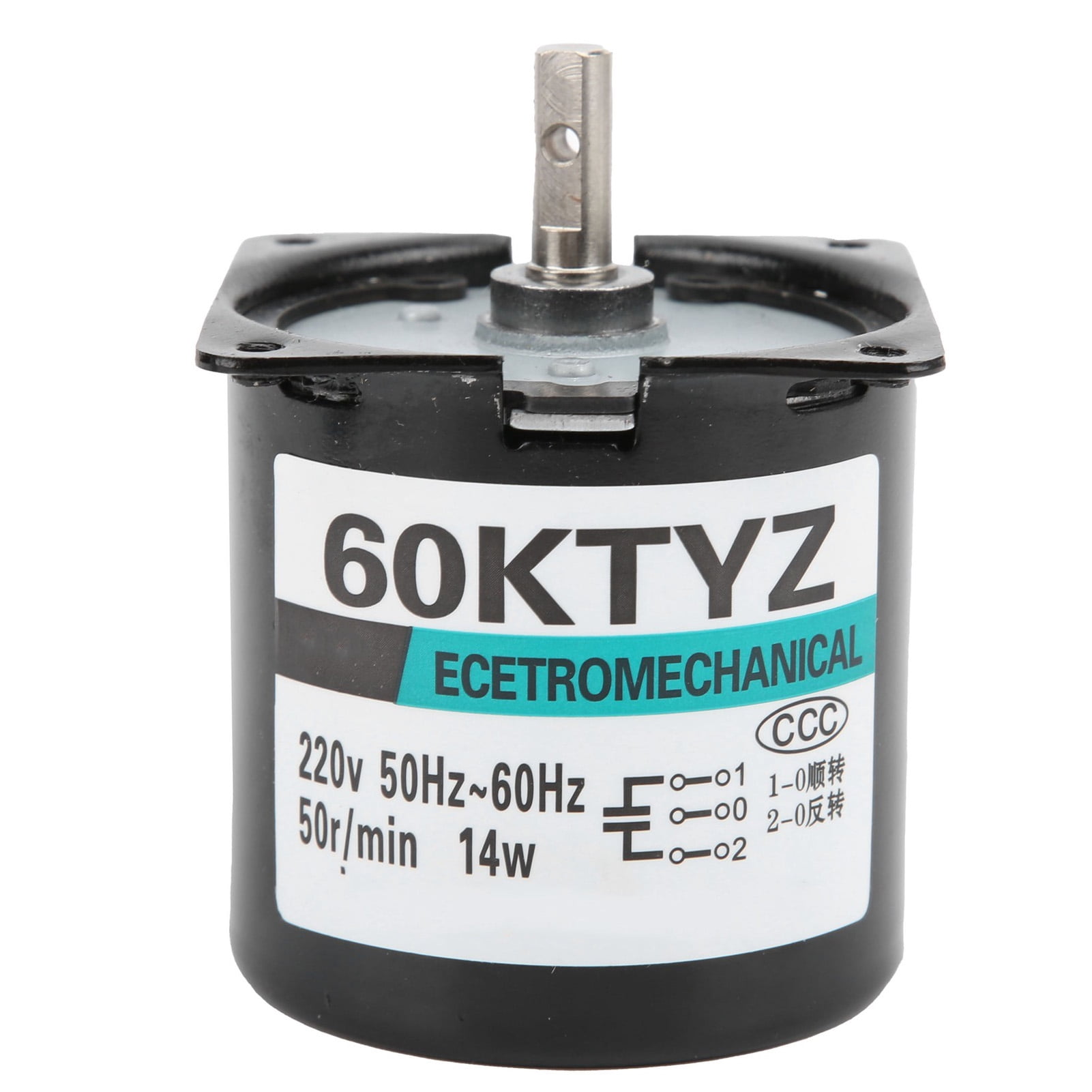 AC Synchronous Motor 14W Permanent Magnet Low Speed 2‑Way High Torsion Central Shaft ...