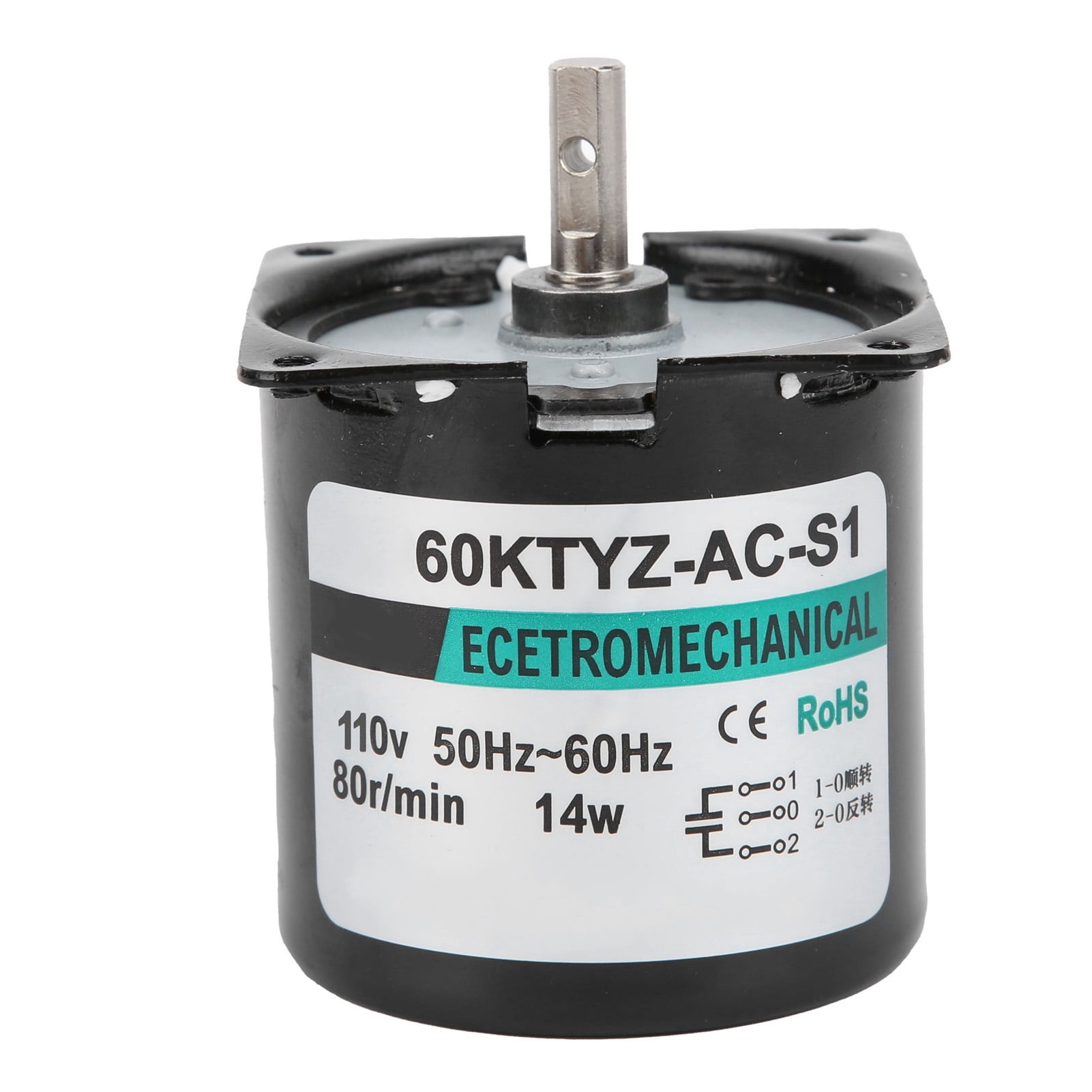 AC Synchronous Motor 14W Permanent Magnet Low Speed 2‑Way High Torsion ...