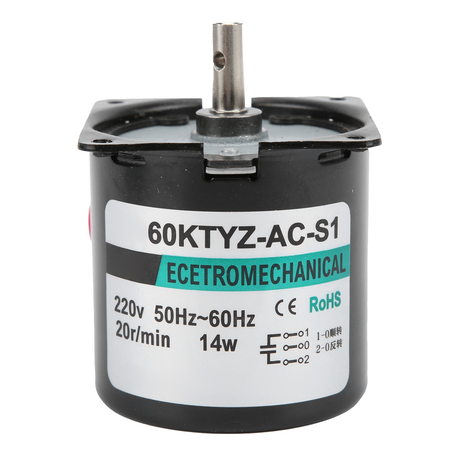 AC Synchronous Motor 14W Permanent Magnet Slow Speed 2-Way High Torsion ...