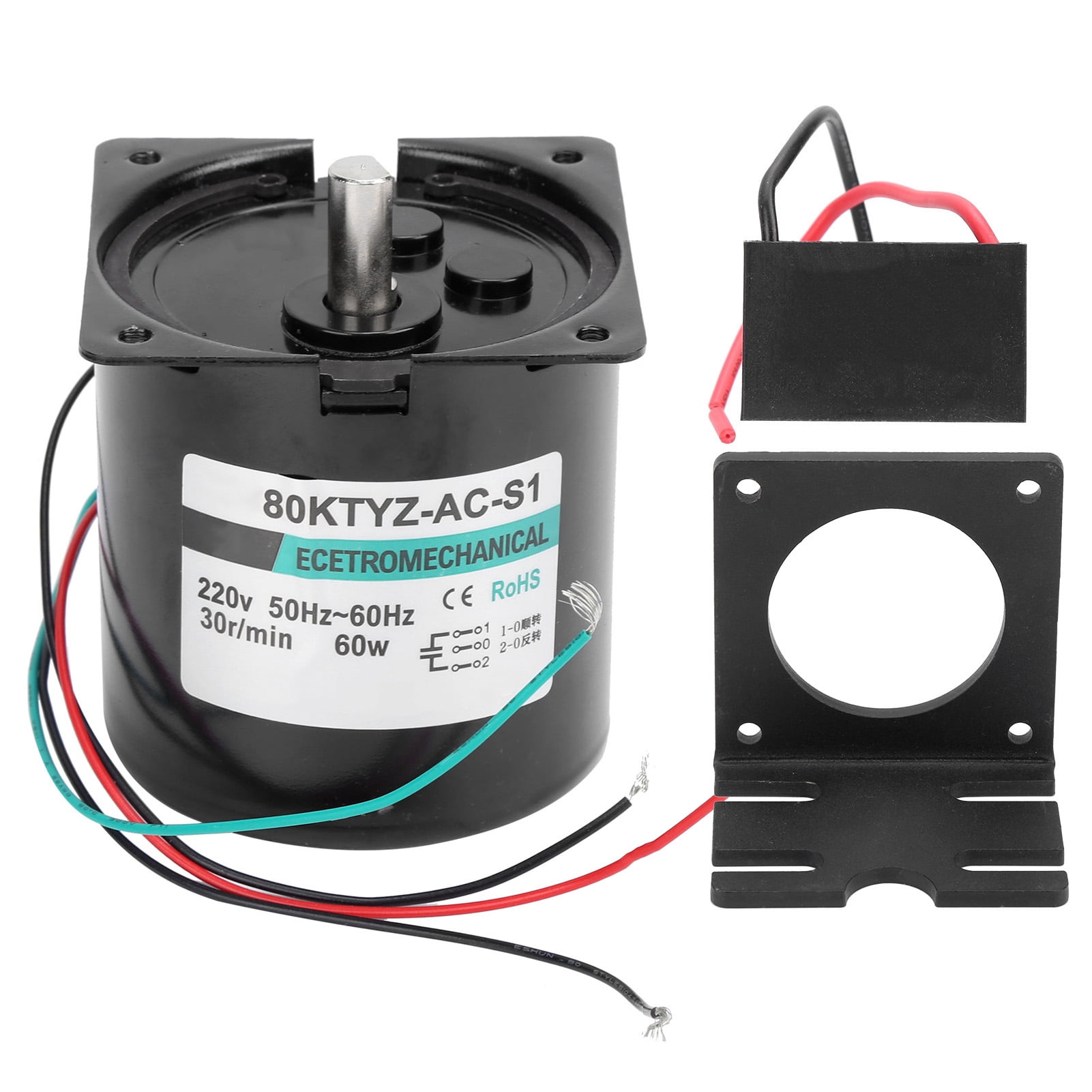 AC Synchronous Motor 60W 30 RPM Low Speed High Torque - Walmart.com