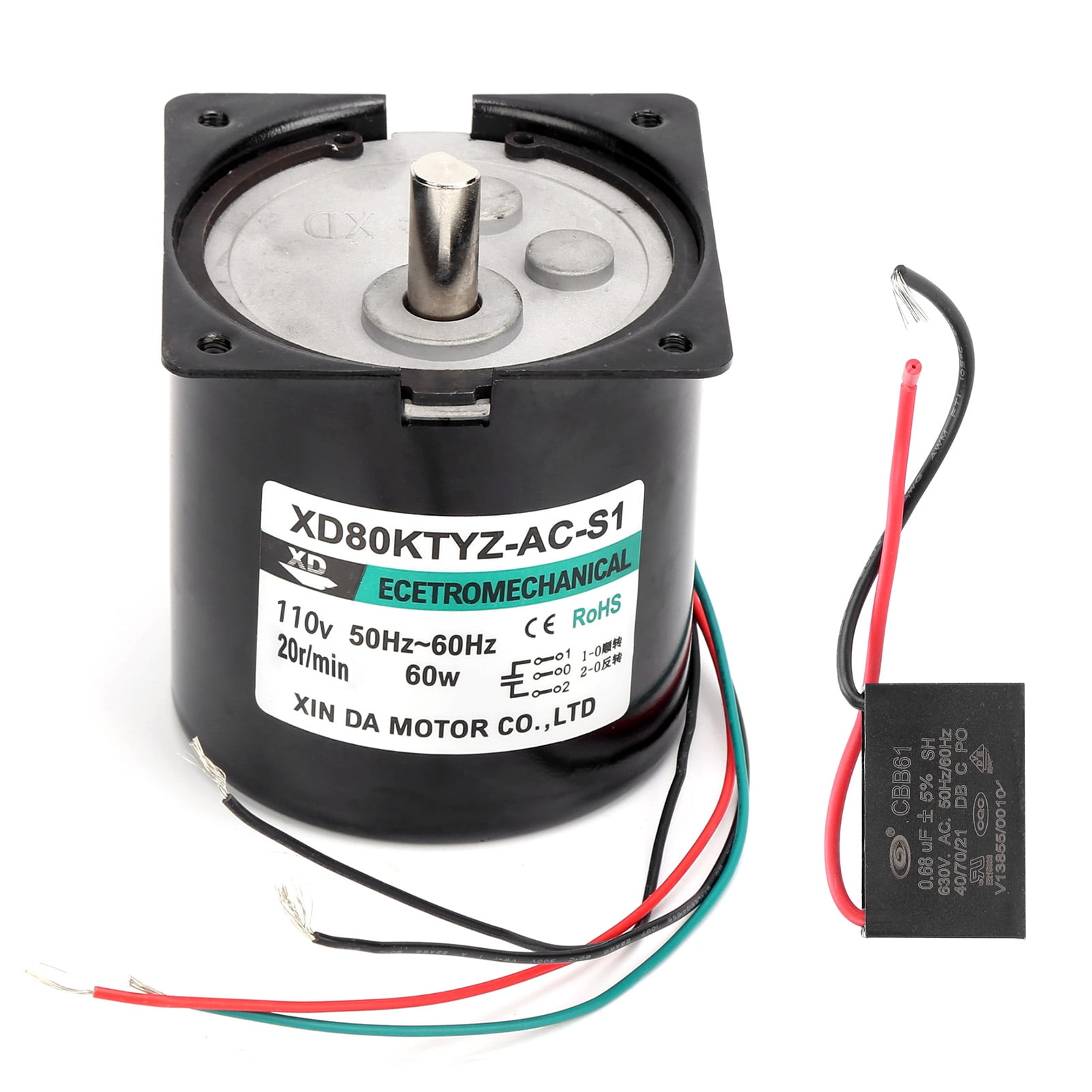 AC Synchronous Motor with Eccentric Shaft and Permanent Magnet, Slow ...