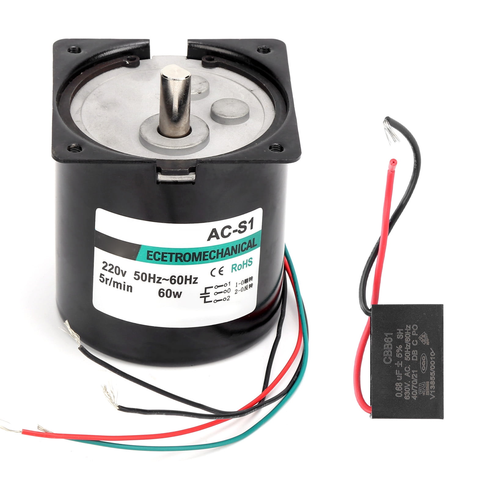 AC Synchronous Motor with Eccentric Shaft and Permanent Magnet, Slow ...