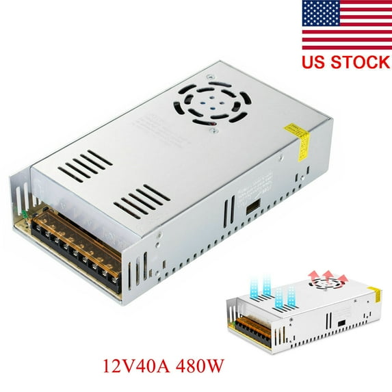 AC TO DC 12V 40A 480W Switch Power Supply Adapter Driver For Led Strip ...