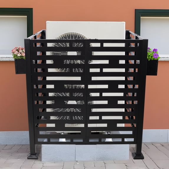 AC Unit Privacy Screen, 3.5x3.5FT Metal Partition with Planter Box for ...
