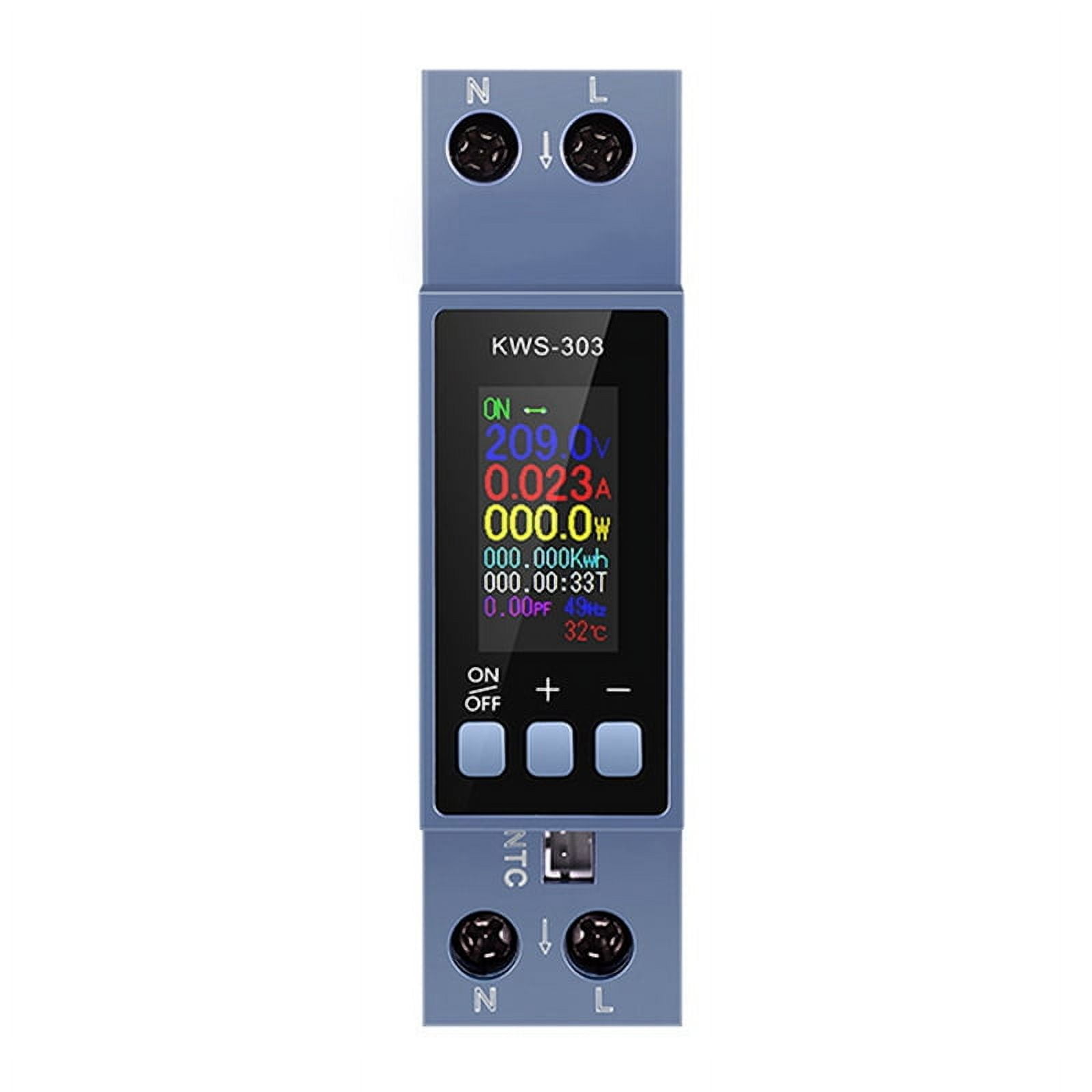 AC Voltmeter Ammeter Wattmeter Din Rail Mount Energy Meter AC 100-290V ...