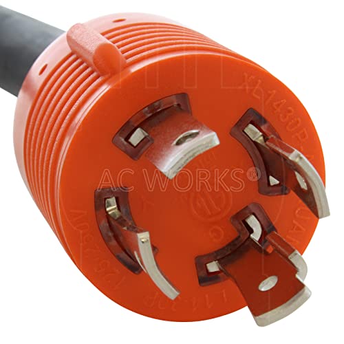 AC WORKS [TEL1430] Geneartor L14-30P 30A 4-Prong Locking Plug to CS6364 ...