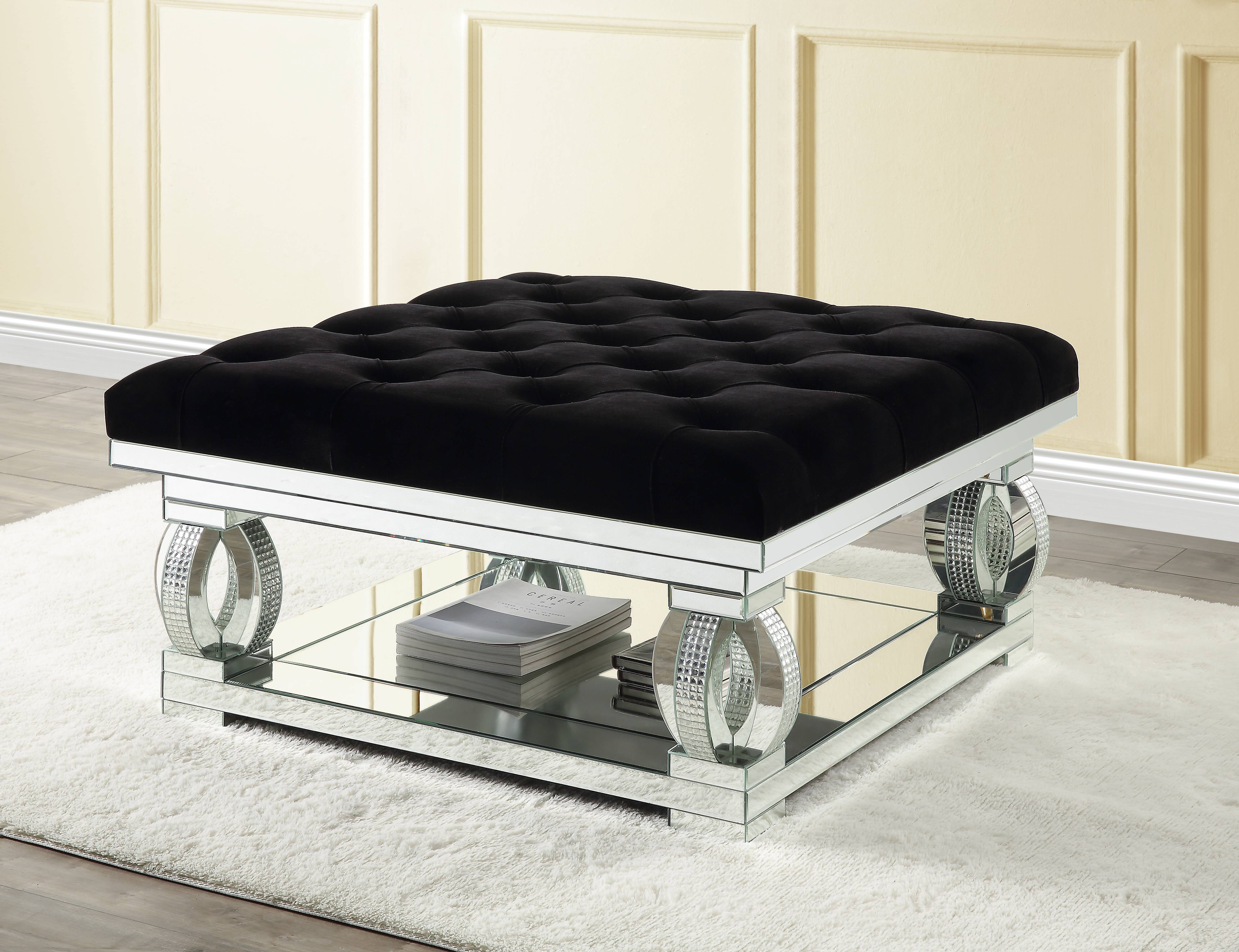 AC00536 - Ottoman, Faux Square Diamonds - Ornat - Walmart.com