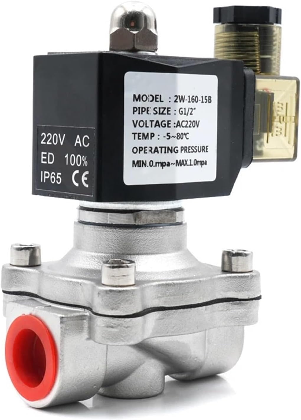 AC110V 220V 380V 24V DC12V 24V Normally Closed Solenoid Valve 304 ...