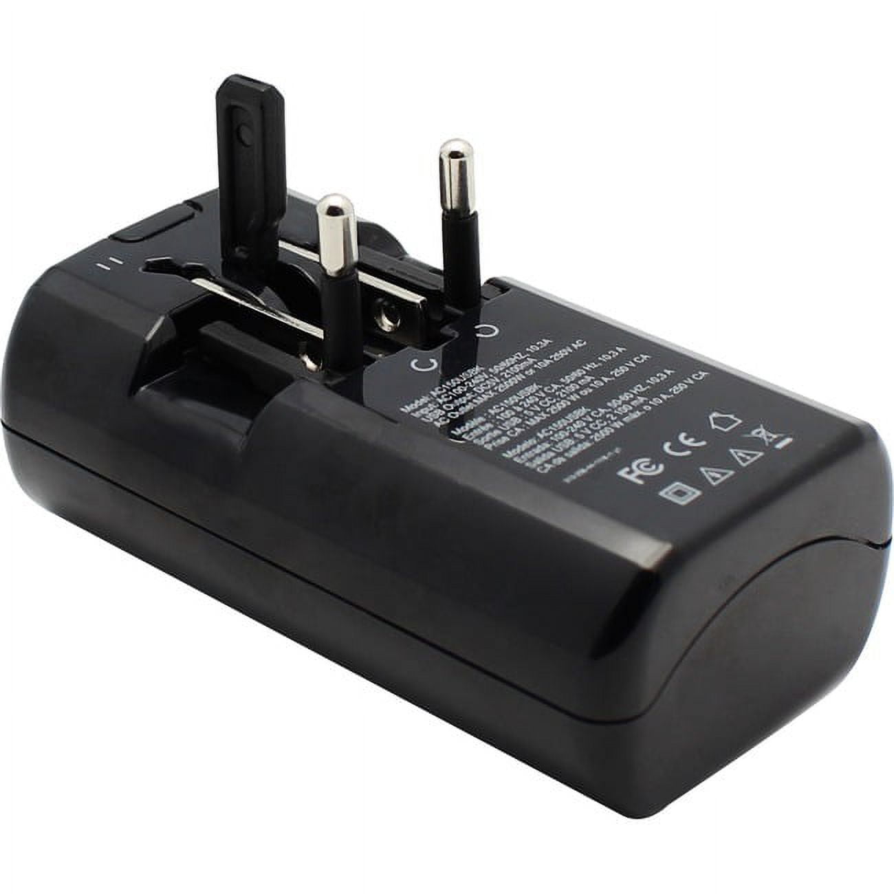 Ultra Compact All-in-One Travel Adapter with USB Port, Black - Walmart.com