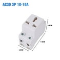 AC30 EU And AU Type 35mm DIN Rail Mount AC Power 10A 16A 25A 250V 440V 2/3/4/5 Pin Plug Modular ...