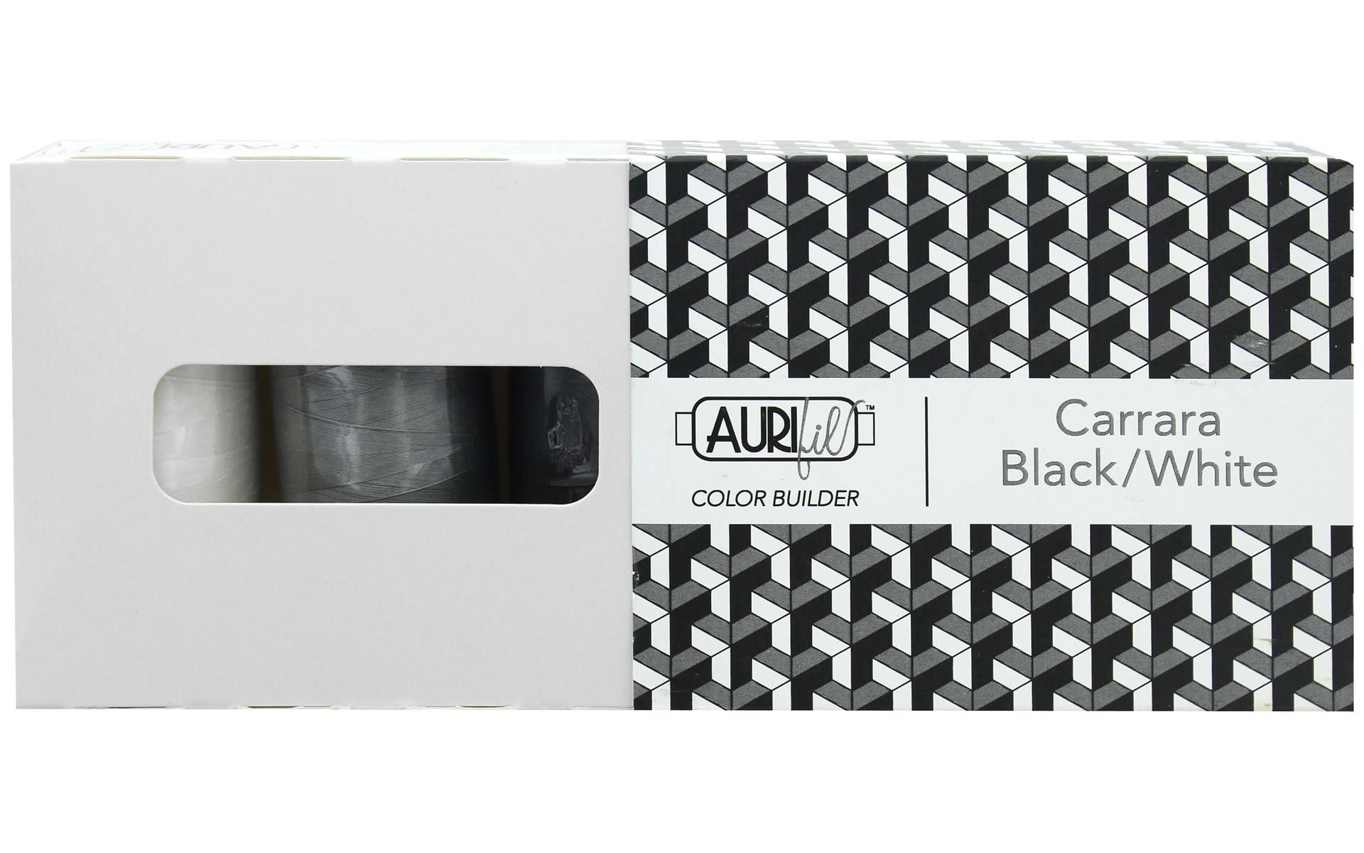 Aurifil 50wt Cotton Color Builder Thread Collection-Carrara Black/White ...