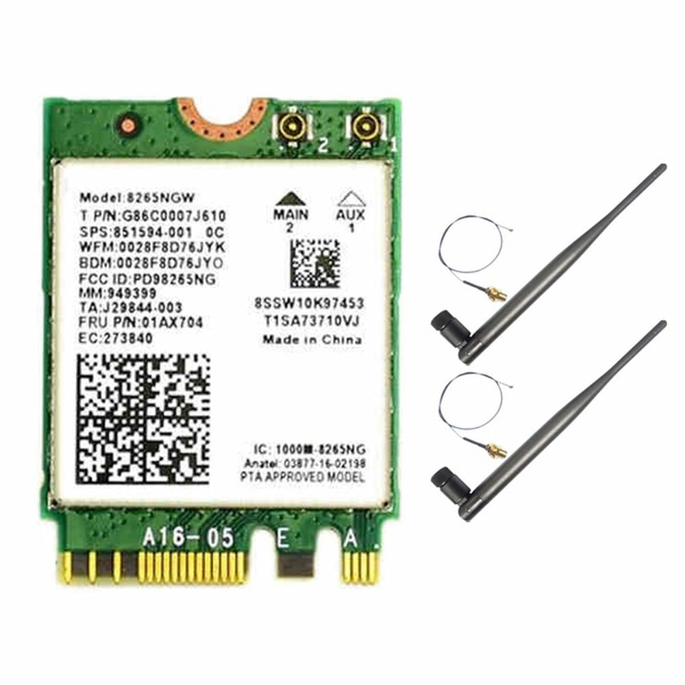 AC8265 Card+6DB Antenna Network Adapter for Nano 300Mbps+867Mbps 2.4GHz ...
