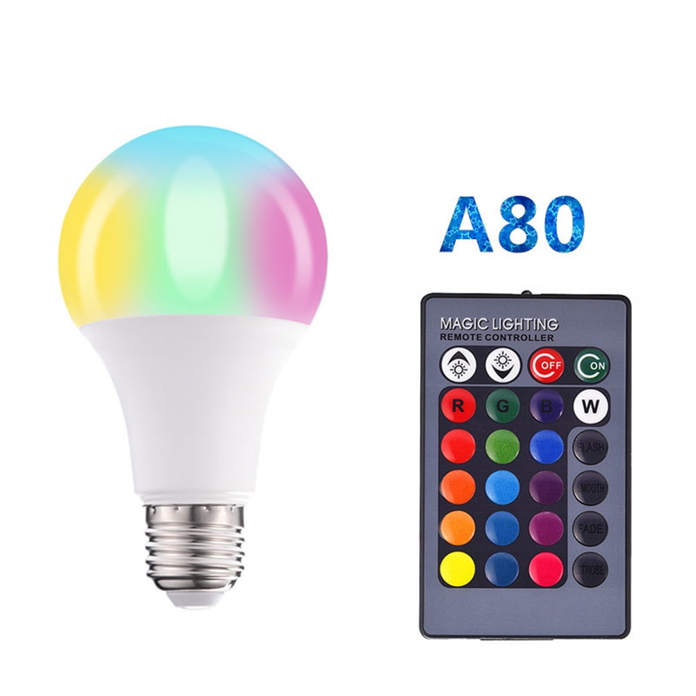 AC85-265V LED RGB Light Bulb 4 Modes Color Changing Remote Control ...