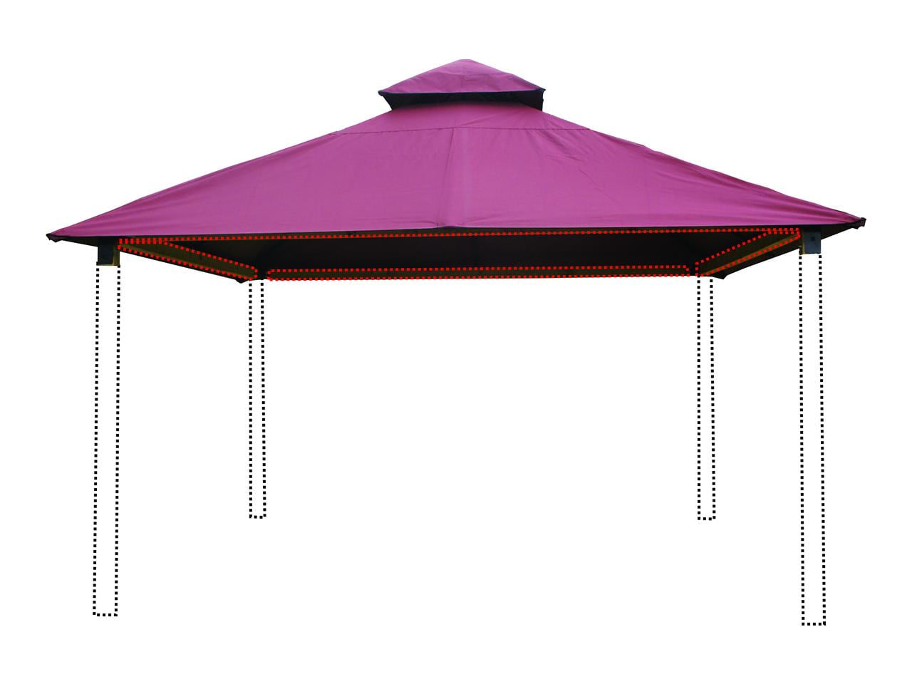 ACACIA AGK12-SD MAROON 12 sq. ft. Gazebo Roof Framing & Mounting Kit ...