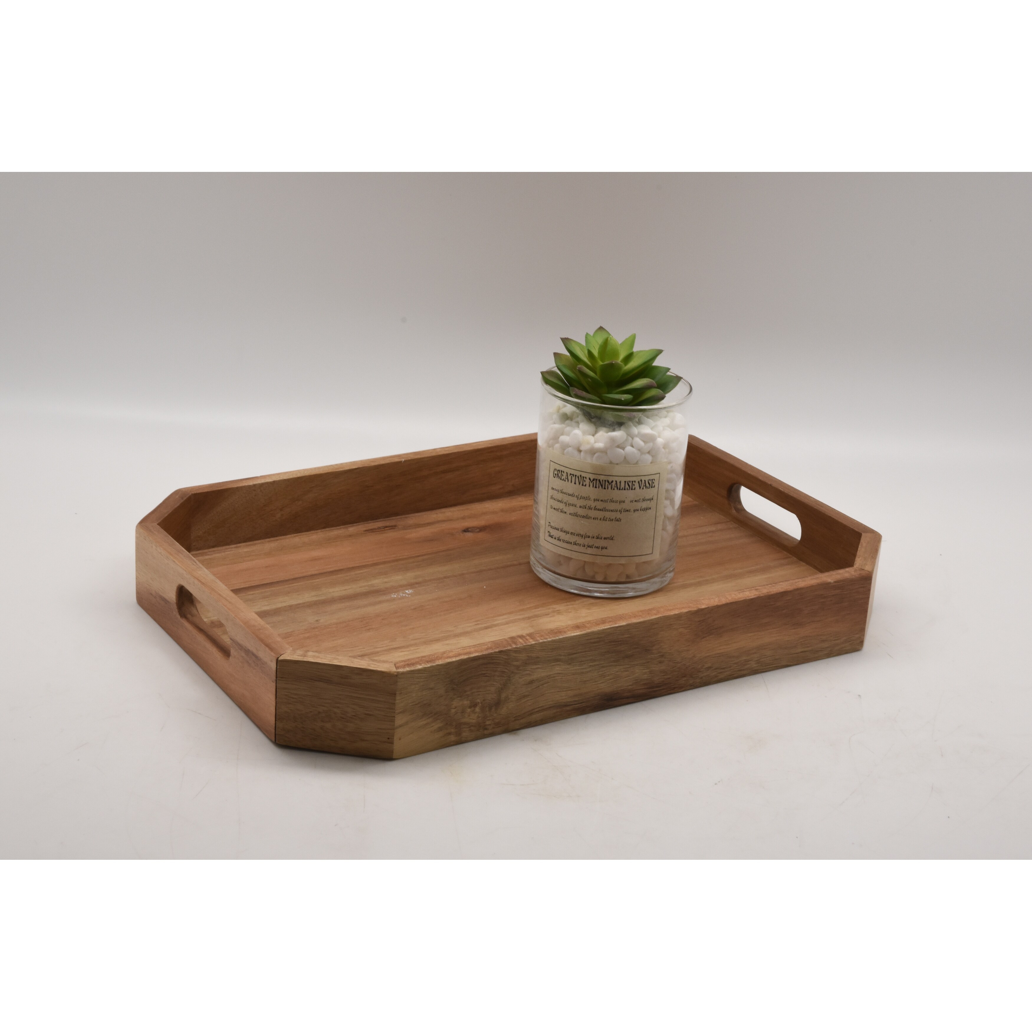 ACACIA WOOD Butler TRAY with handle - Walmart.com