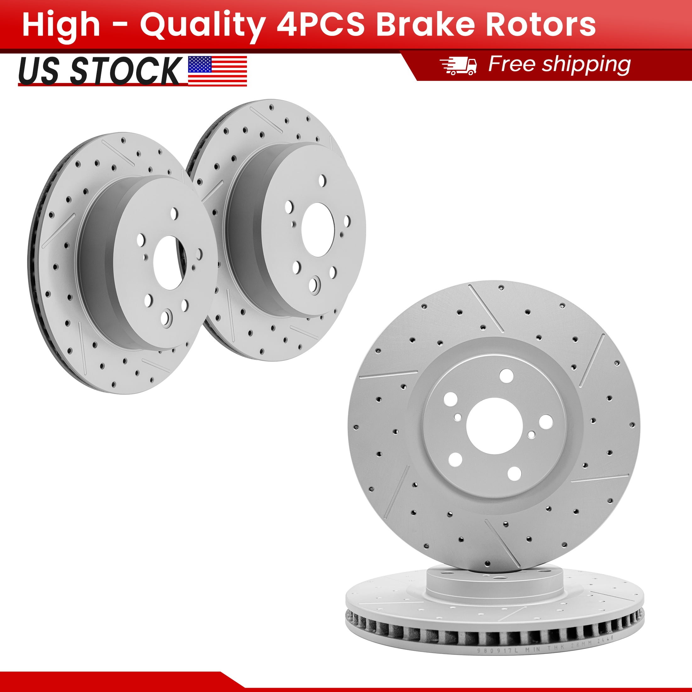 ACB ZONE Front Rear Brake Rotors Set for Lexus GS200T GS350 GS450H ...