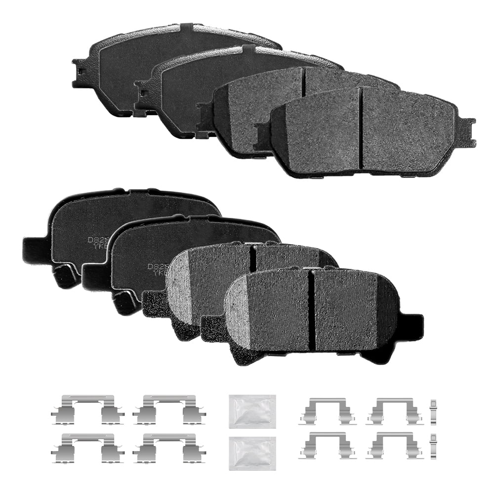 ACB ZONE Front & Rear Disc Ceramic Brake Pads Set w/Hardware Fit for ...