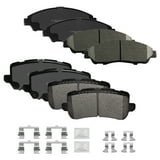 ACB ZONE Front & Rear Disc Ceramic Brake Pads Set w/Hardware Fit for ...