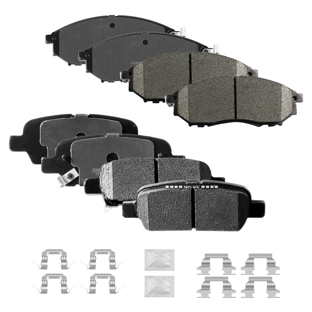 ACB ZONE Front & Rear Disc Ceramic Brake Pads Set w/Hardware Fit for ...