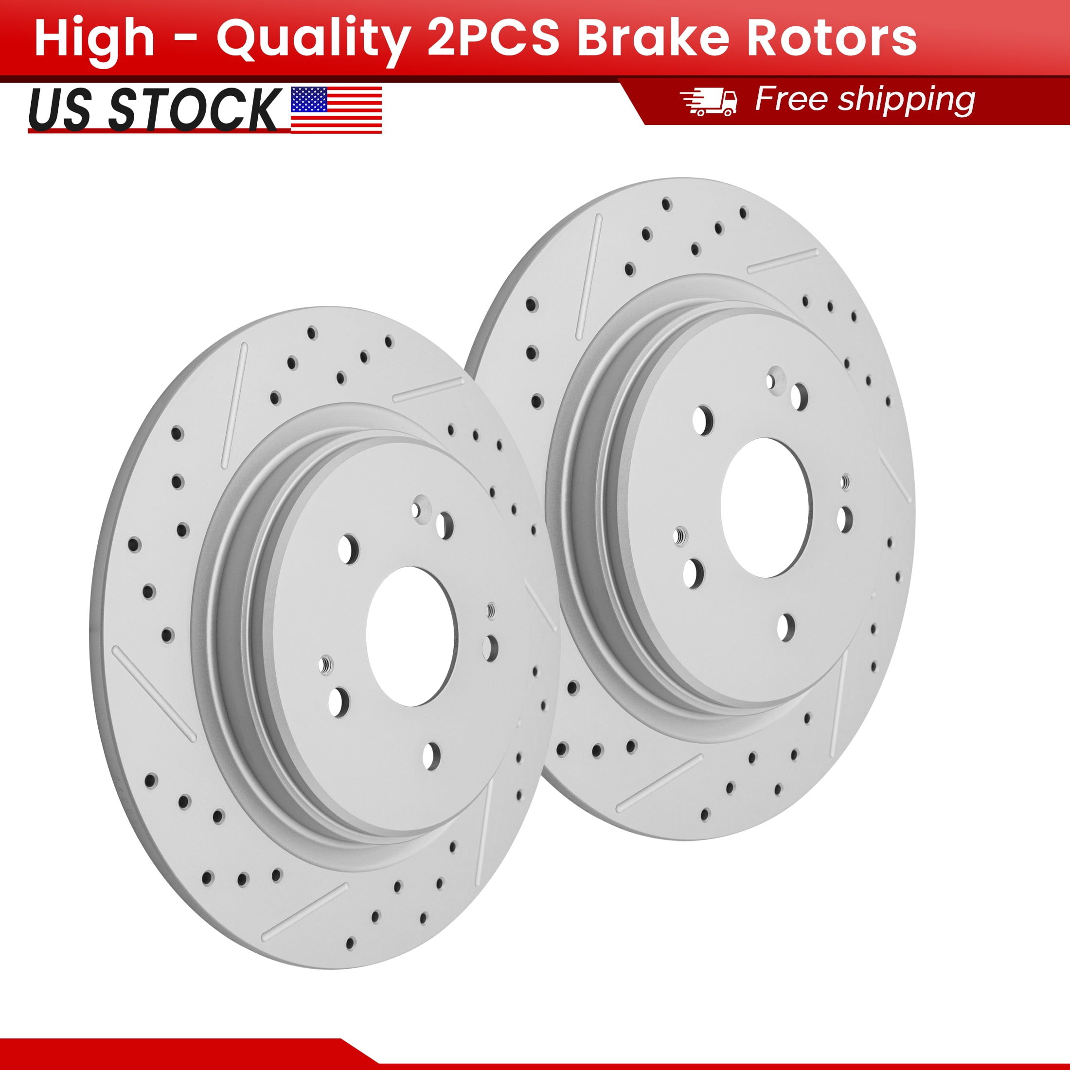 ACB ZONE Rear Brake Rotors Set for 2017 - 2023 Honda CR-V, Drilled ...