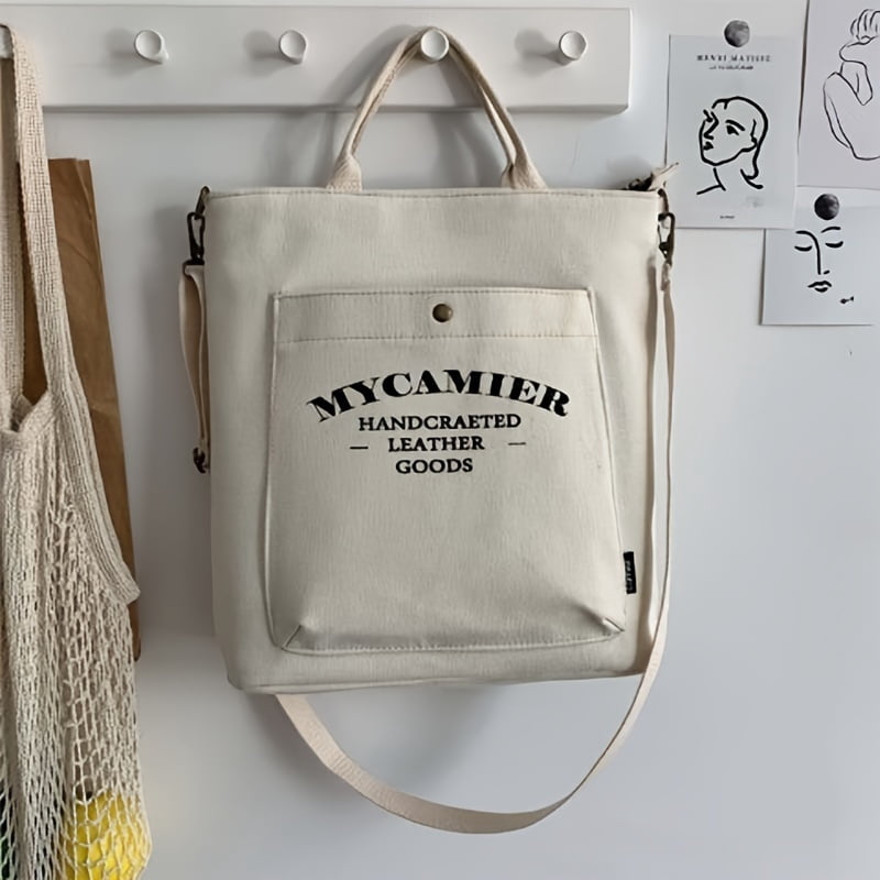 ACCE Chic Japanese-Inspired Canvas Tote Bag - Large Capacity, Versatile ...