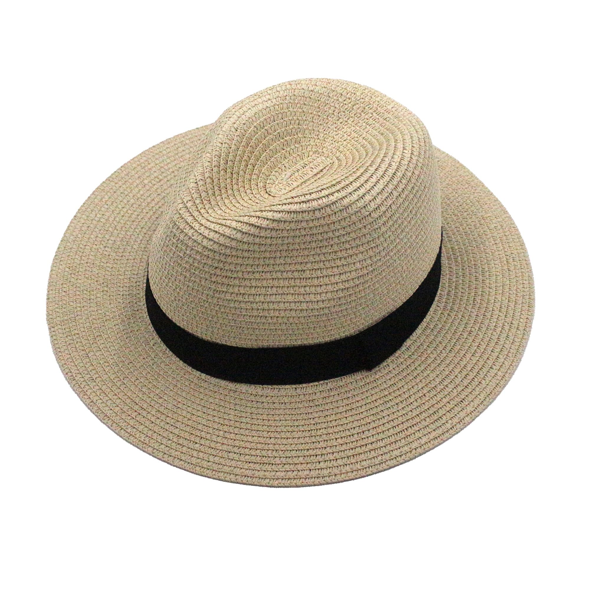 ACCEHUT Women Straw Panama Hat Fedora Beach Sun Hat Wide Brim Straw ...