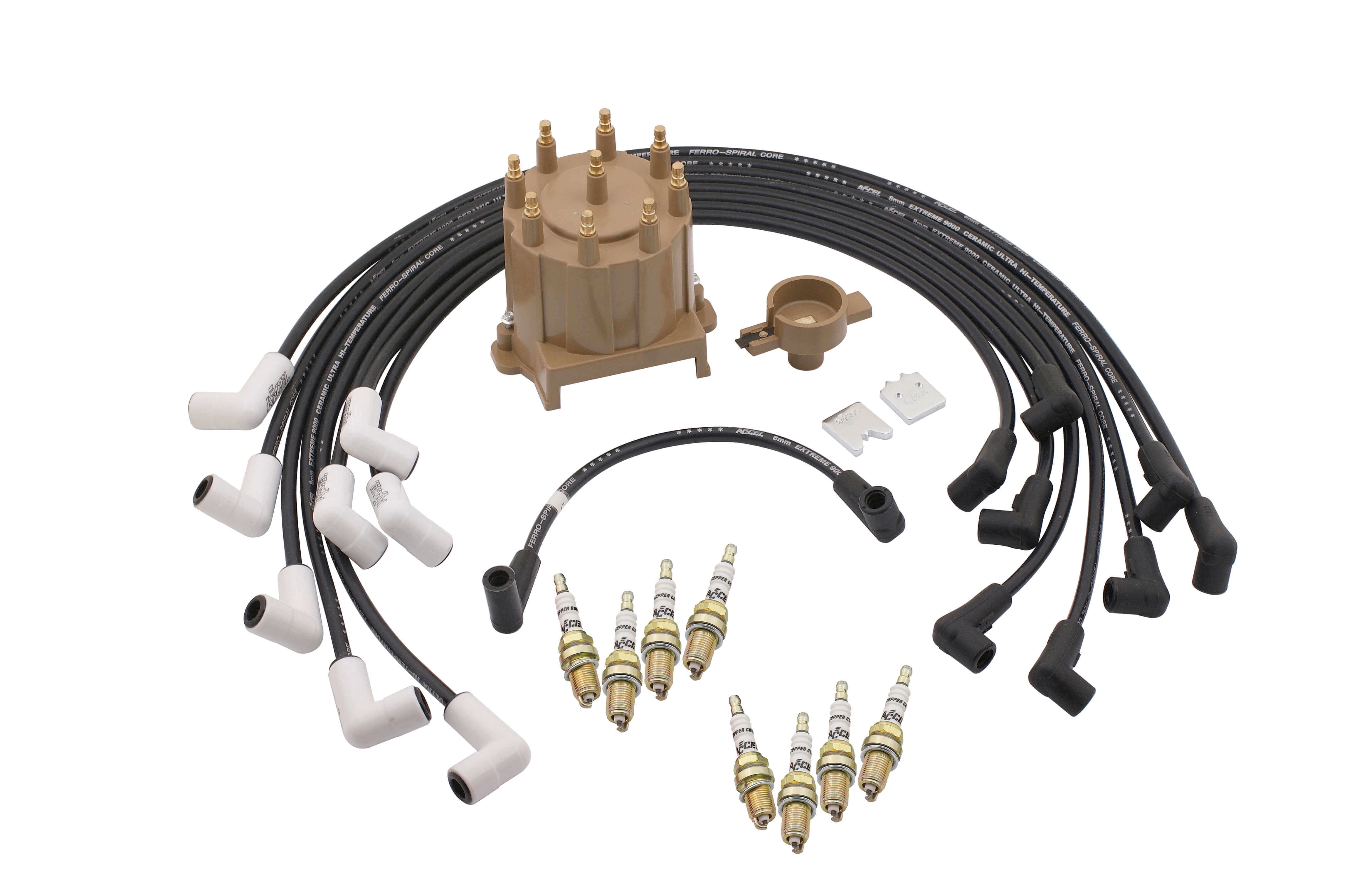ACCEL TST4HP Distributor Cap / Rotor Kit / Spark Plug / Spark Plug Wire ...