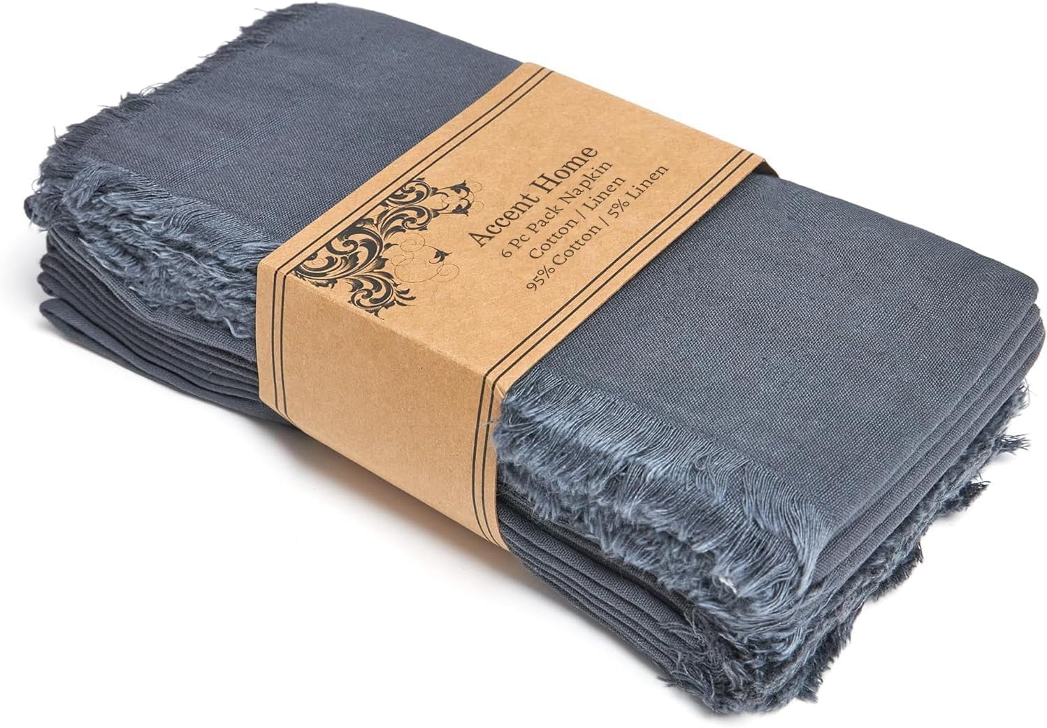 ACCENTHOME 100% Cotton Salsa Stripe Dinner Napkins Set of 12, 18x18 ...